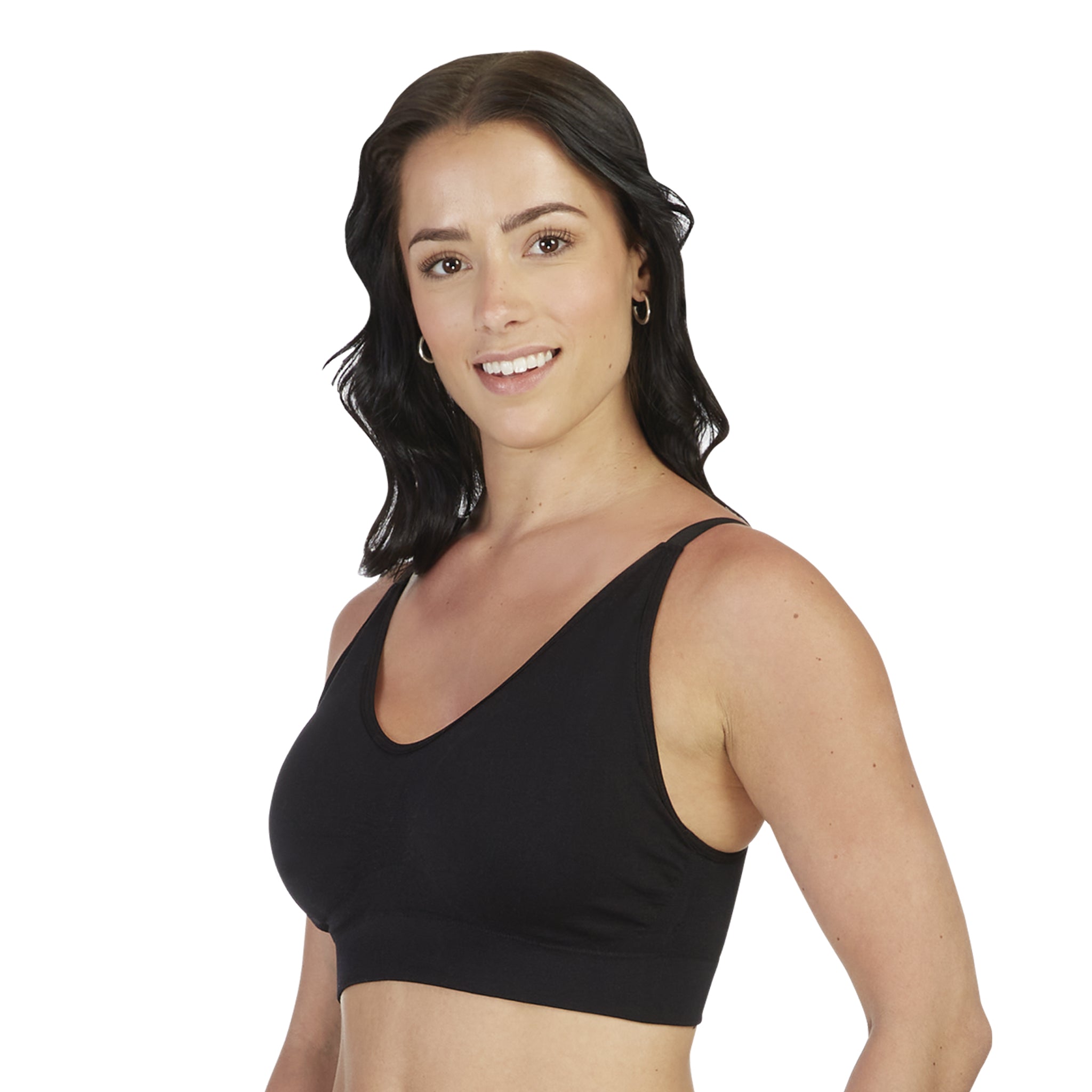 Bralette Seamless Padded Slip-On Adjustable Straps Comfort Bra